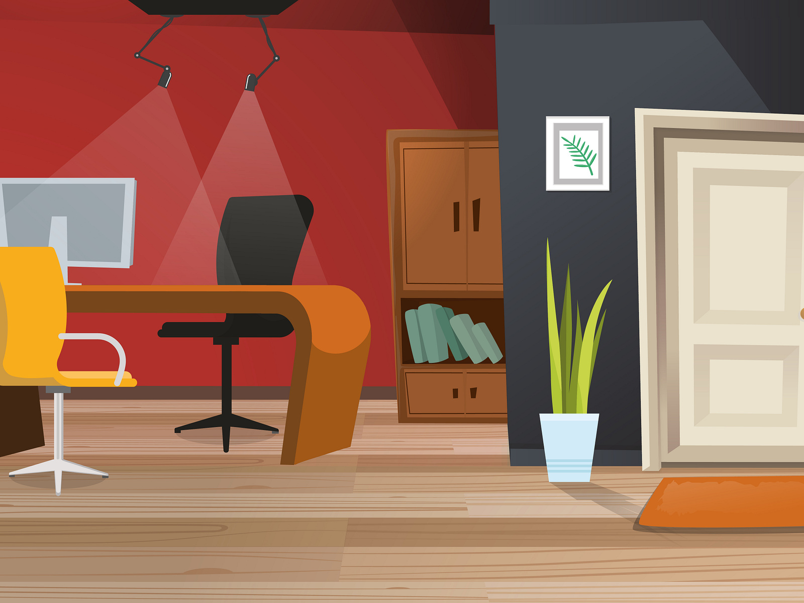Office Background Cartoon by Cartoonsco on Dribbble