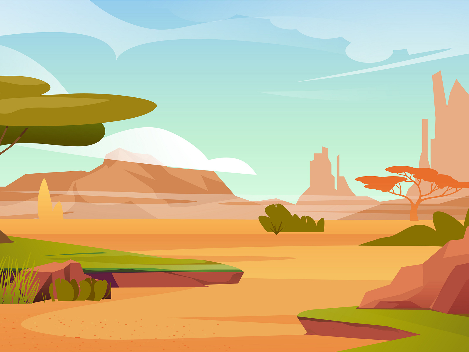 Safari Cartoon Background by Cartoonsco on Dribbble