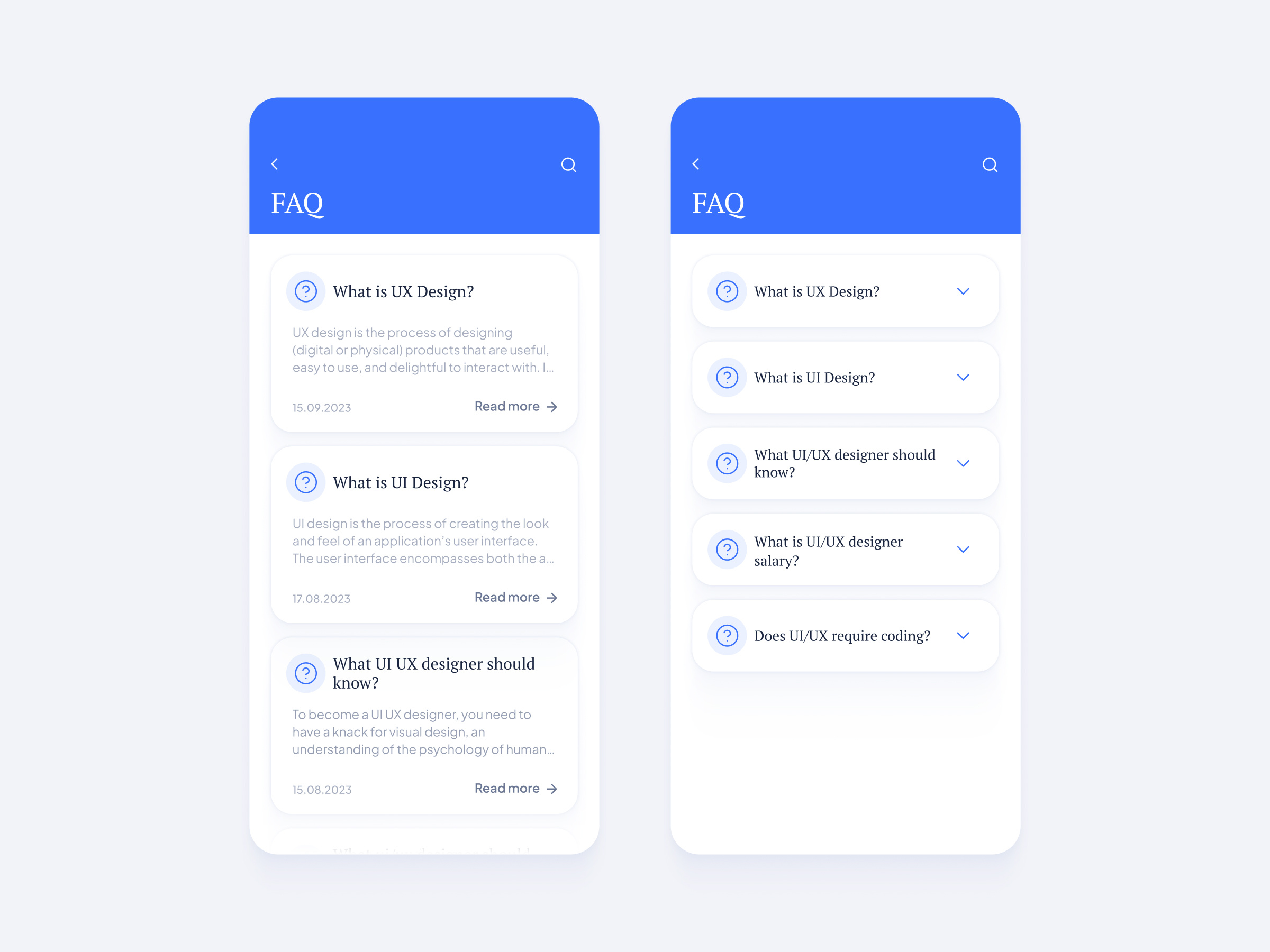 Daily UI #25 - FAQ page by Veronica K on Dribbble