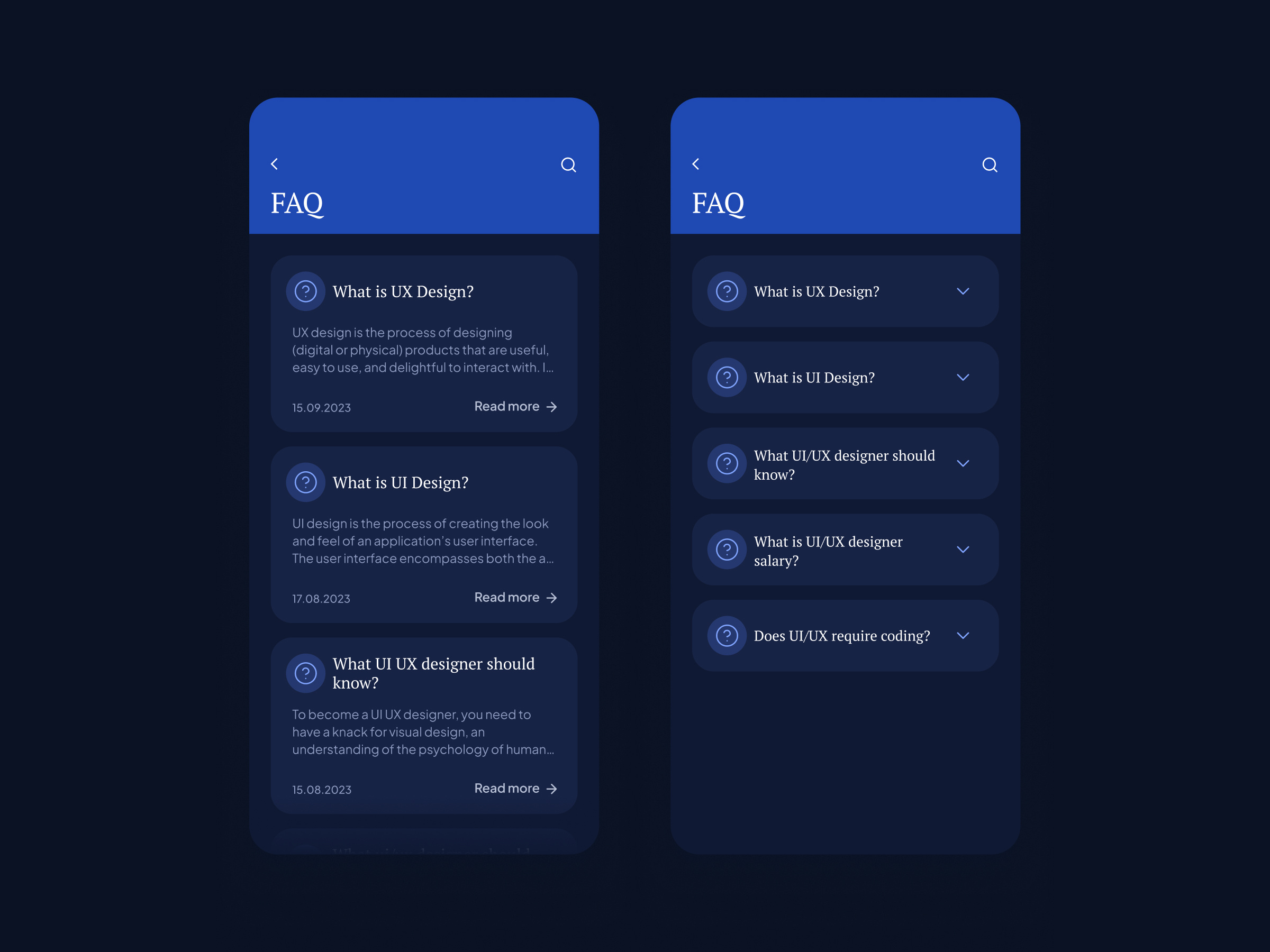 Daily UI #25 - FAQ page by Veronica K on Dribbble
