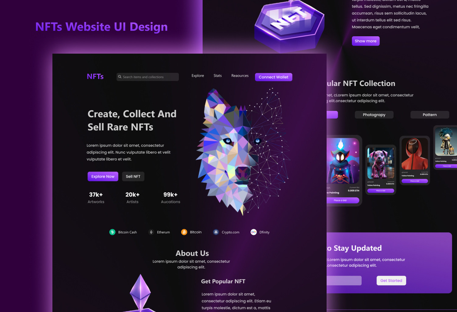 NFT Website UI Design by Sarah Khan on Dribbble