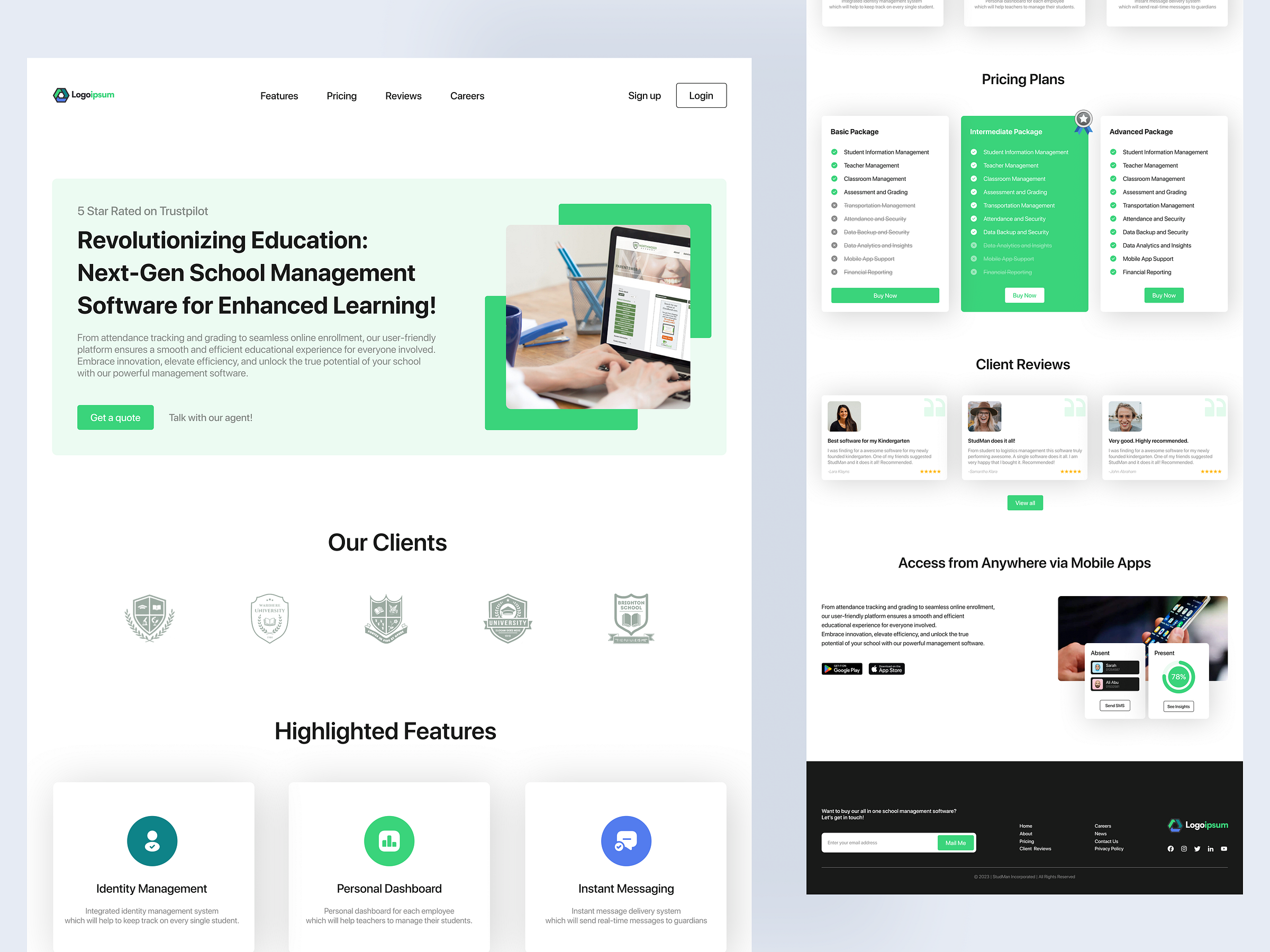 School Management Software Website by Hafijul Islam Ador on Dribbble