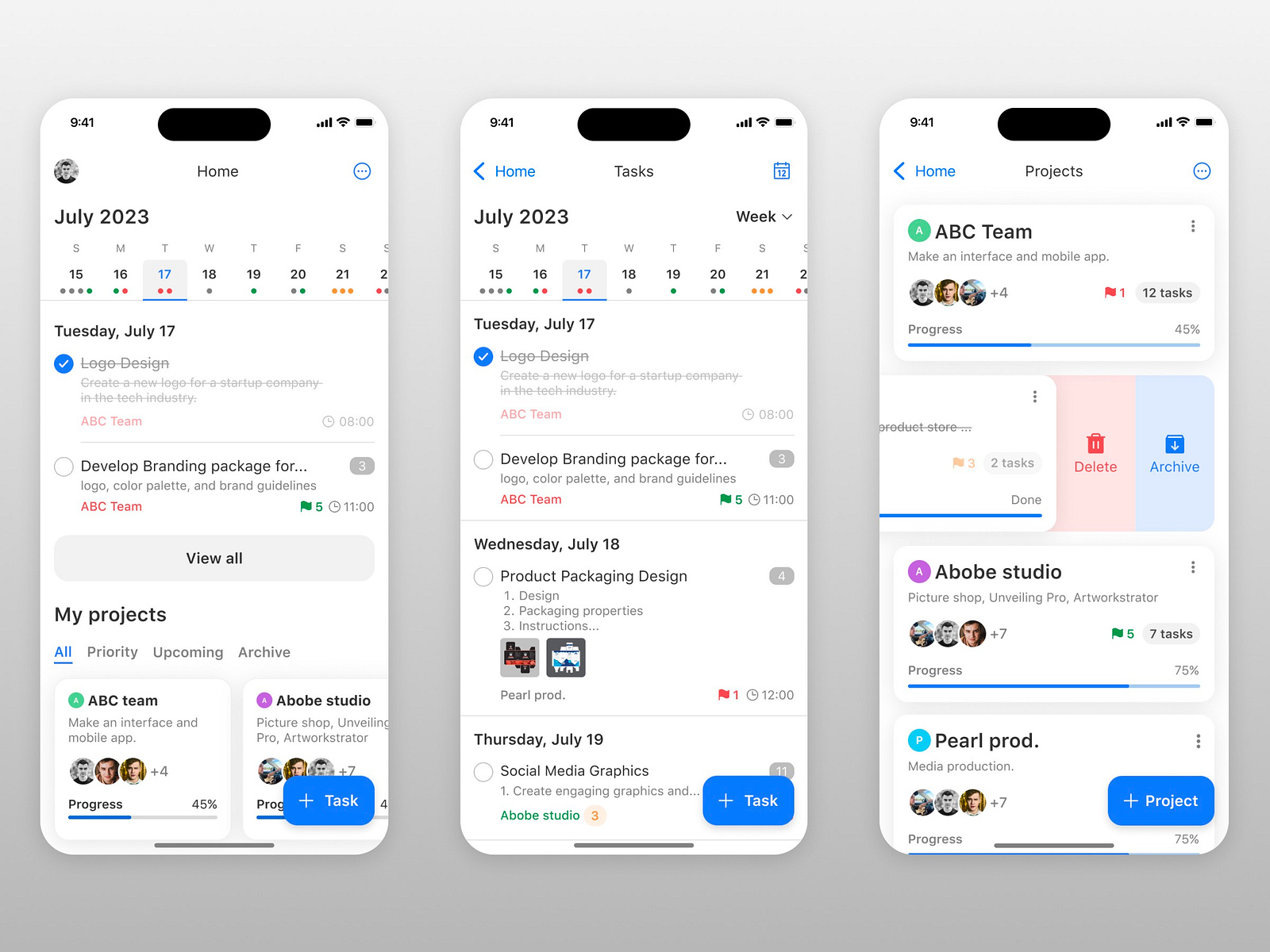 Task Manager Mobile App by David Evsukov on Dribbble