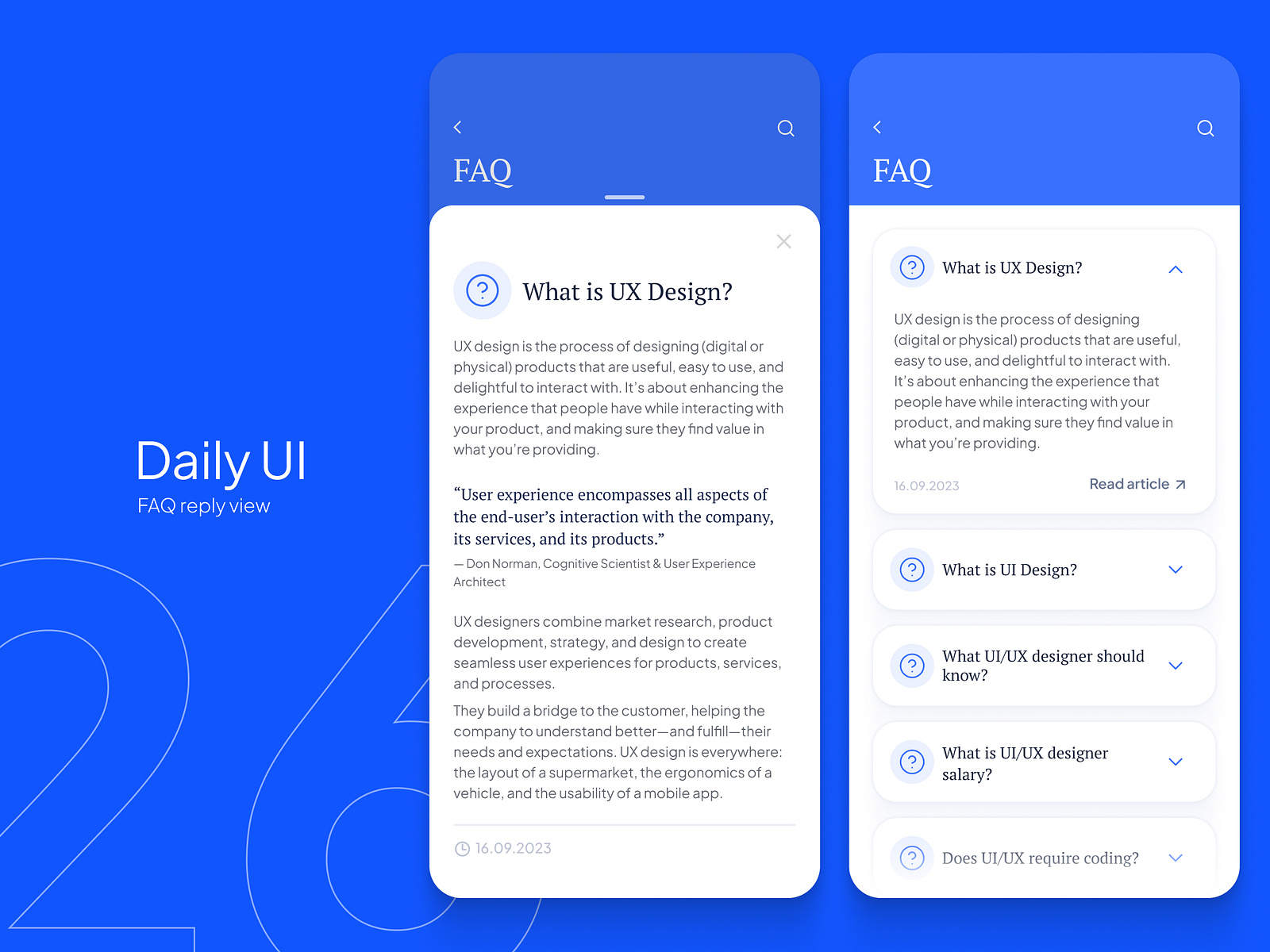 Daily UI #26 - FAQ reply view by Veronica K on Dribbble