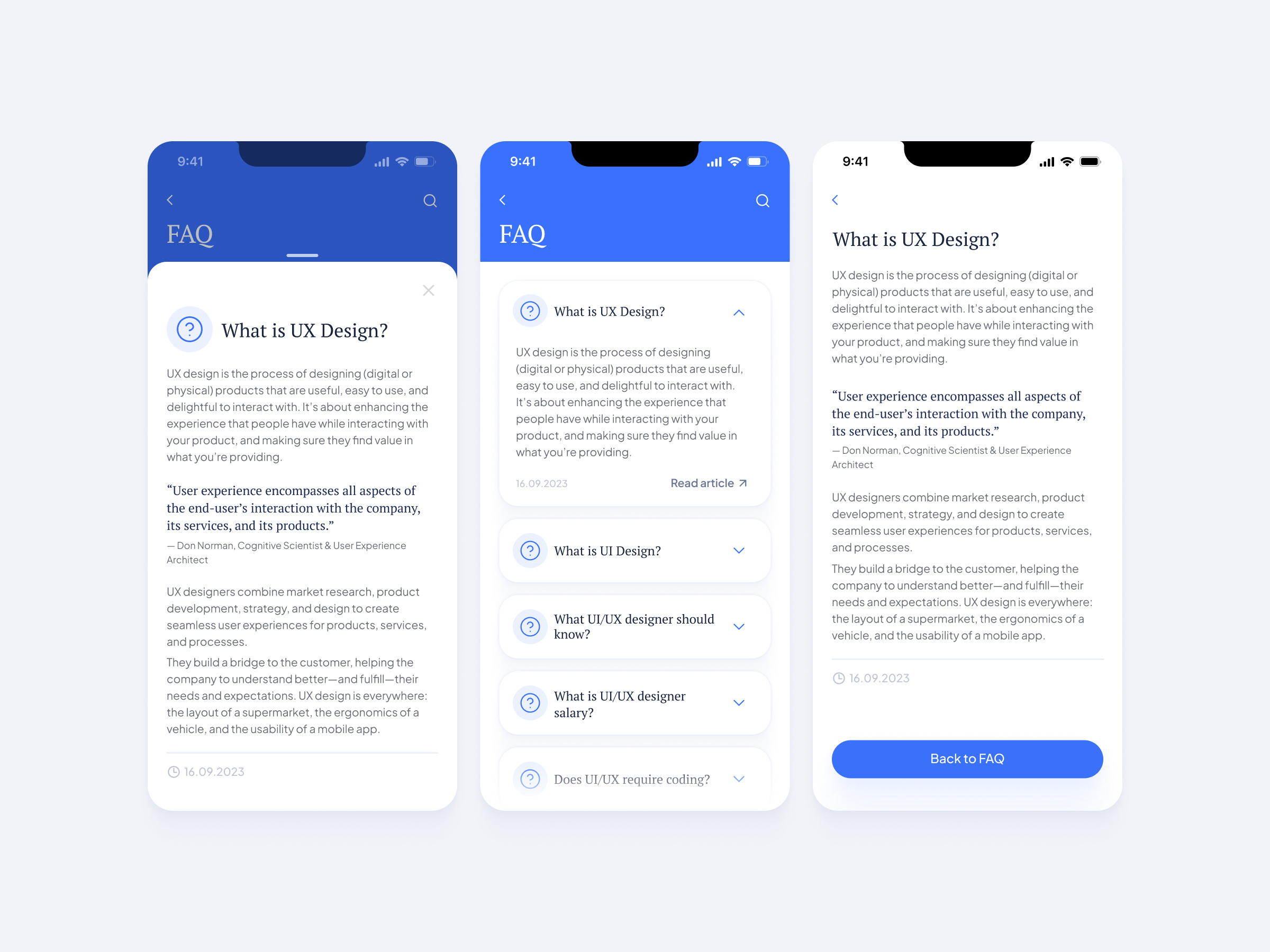 Daily UI #26 - FAQ reply view by Veronica K on Dribbble
