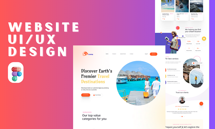Travel Landing Page UI Design Hi There, This is a landing page by ...
