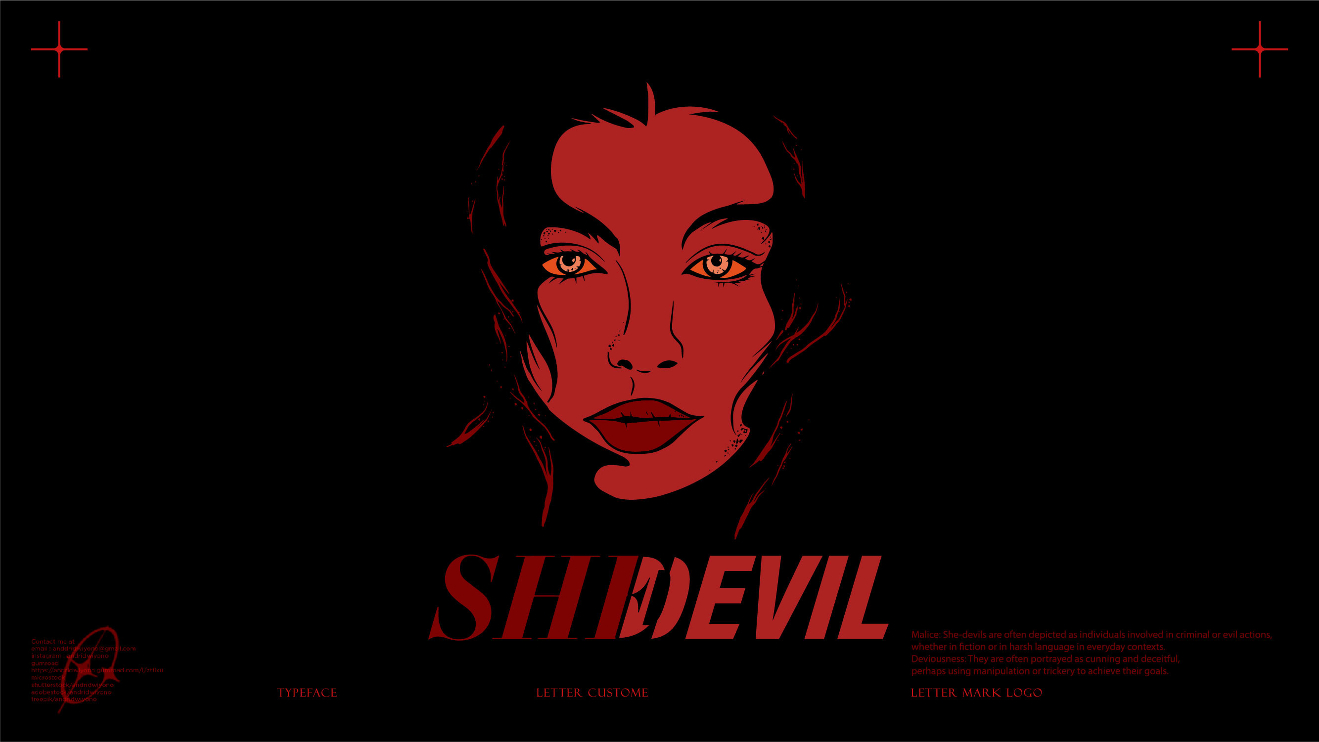 SHE DEVIL WITH LETTERING EFFECT GRADIENT BLUR by Andri Dwiyono on Dribbble