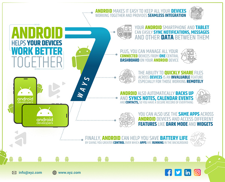 7 ways Android helps you to work better infographics design by Arka ...