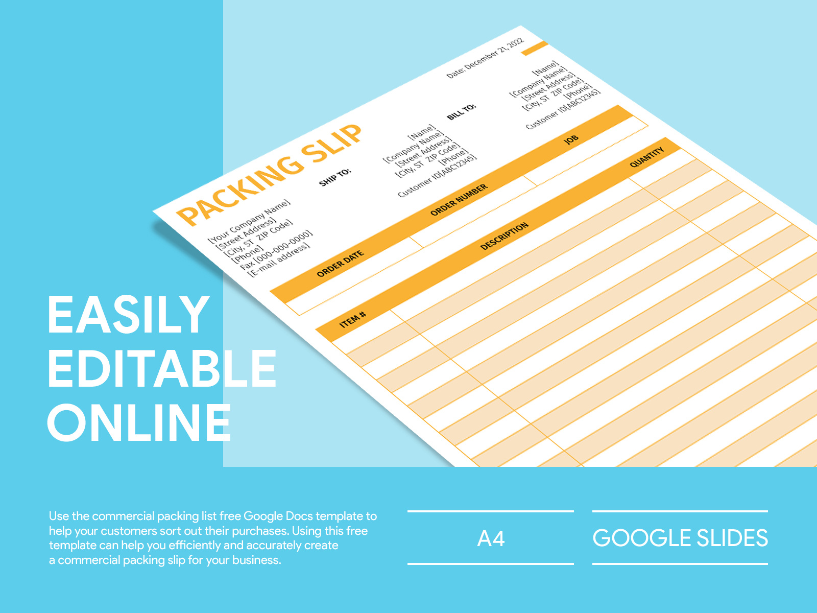 Commercial Packing List Free Google Docs Template by Gdoc on Dribbble