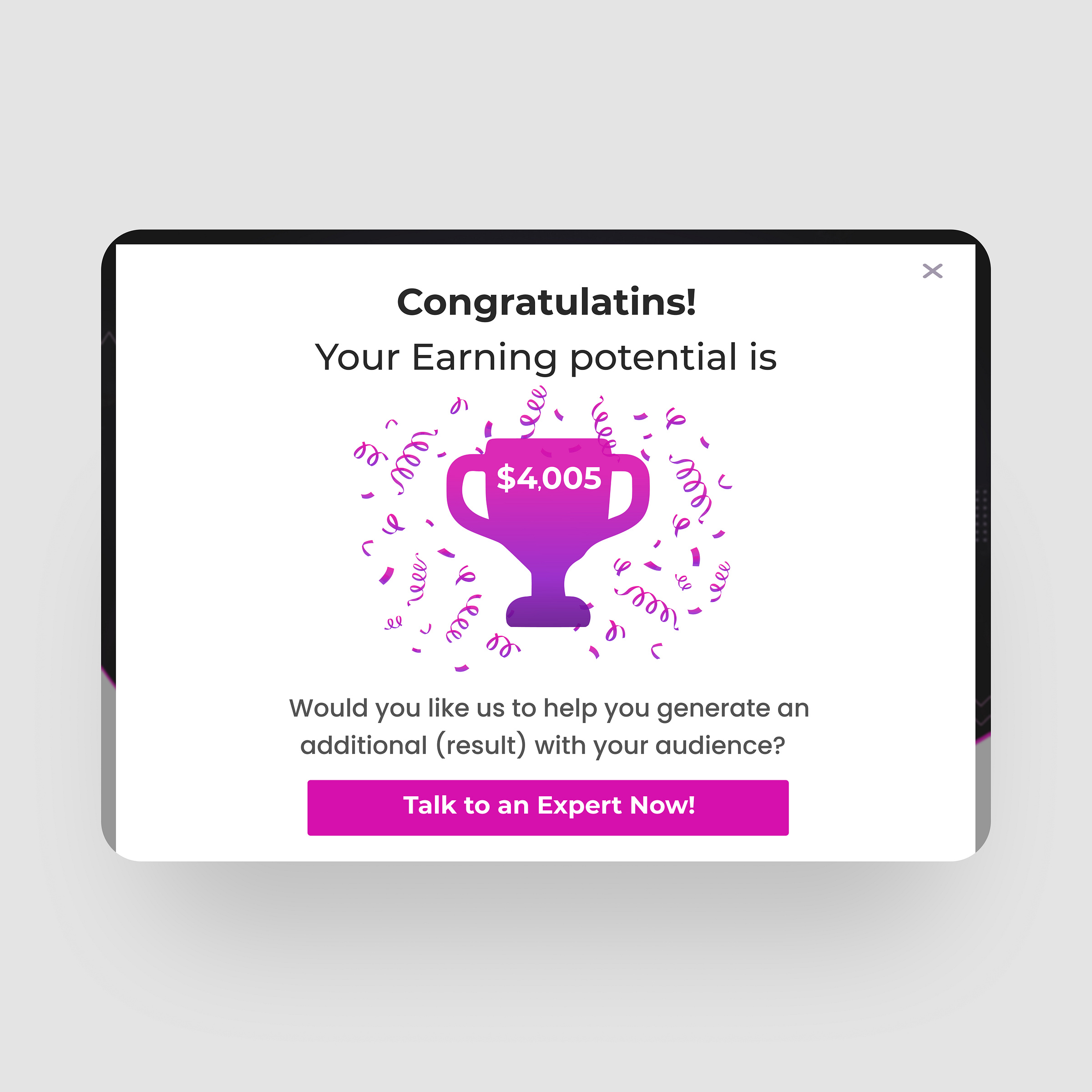 Congratulation page by Zubayer on Dribbble