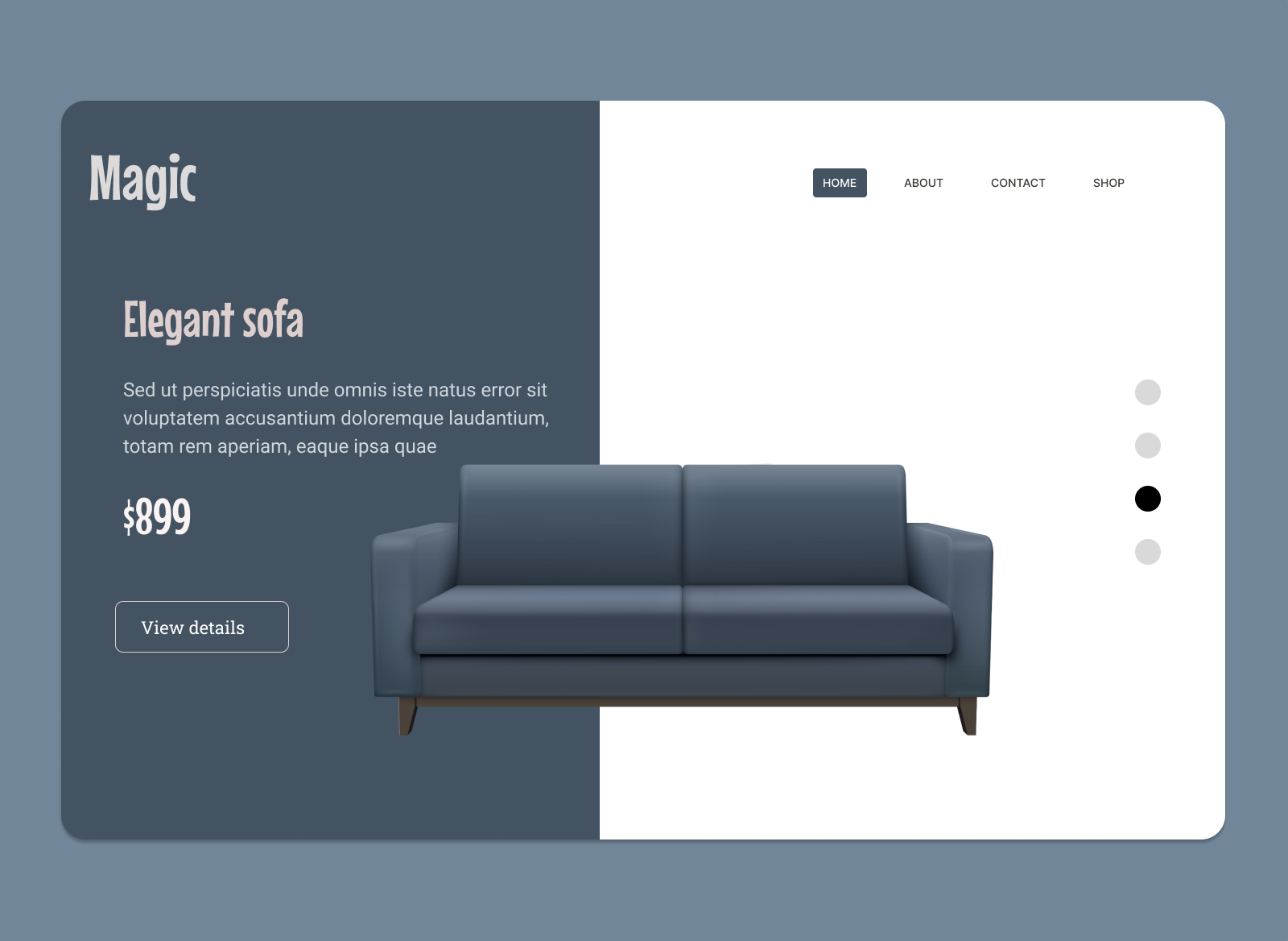 Sofa product UI by Dann on Dribbble