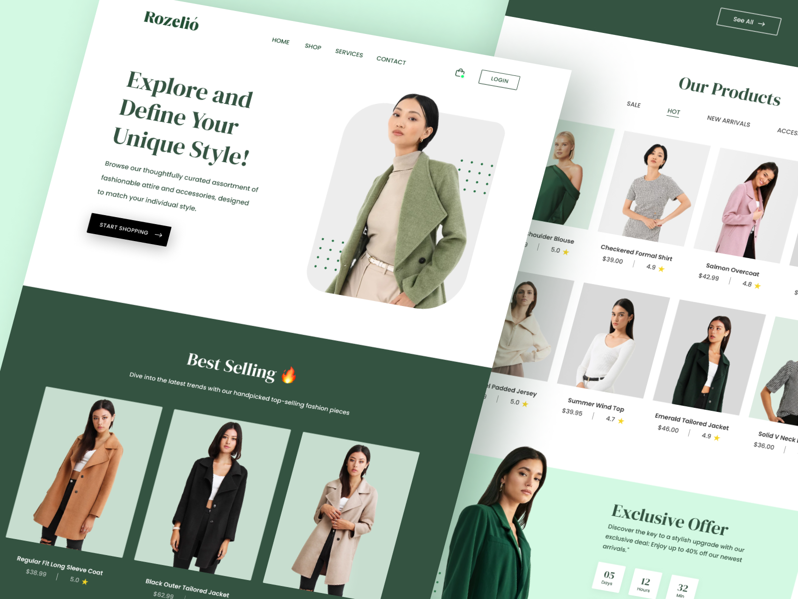 Rozelió: Online Clothing Website Design by Kavinda Liyanage on Dribbble