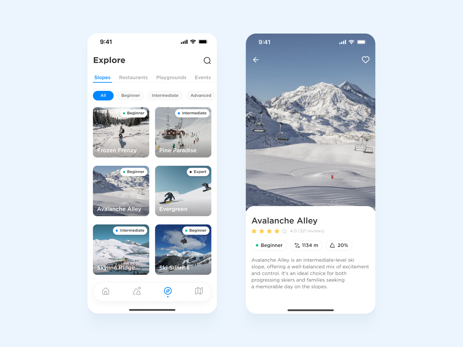Ski resort mobile app: ski passes, slopes, weather, chalets by Zoftify ...