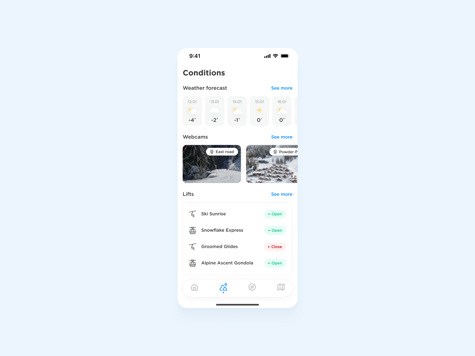Ski resort mobile app: ski passes, slopes, weather, chalets by Zoftify ...