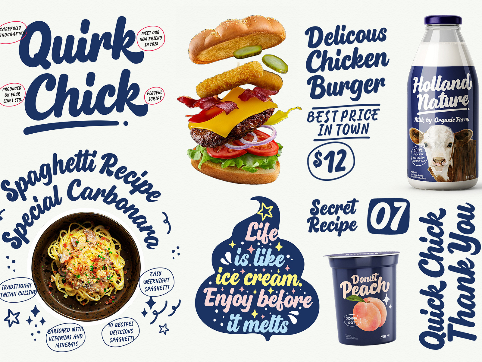 Quirk Chick - Quirky and Playful Script Font by Four Lines Std. on Dribbble