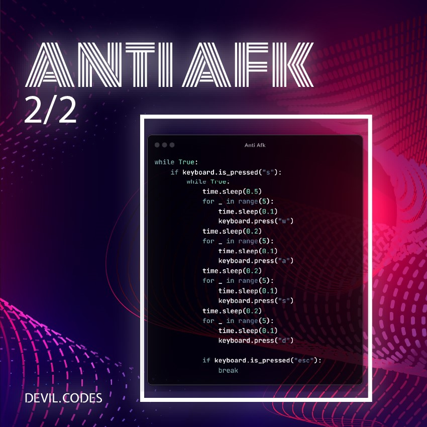 Anti Afk by DEVIL on Dribbble