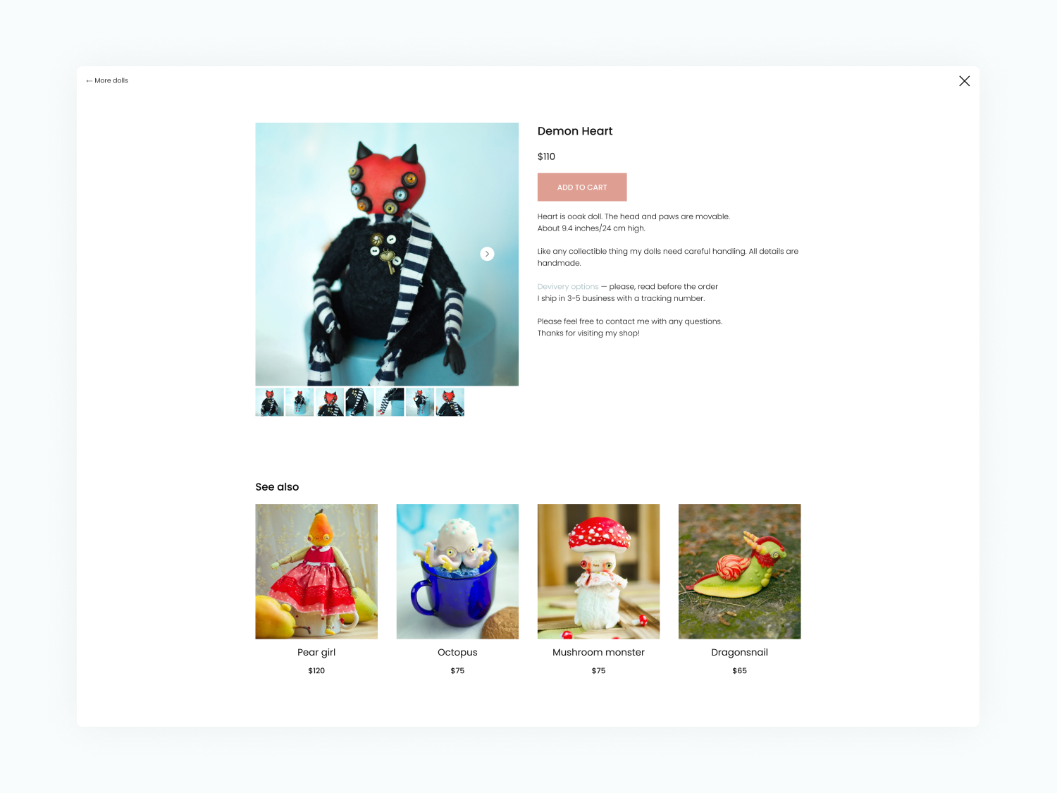 Artist personal website by Anna Bezrukova on Dribbble