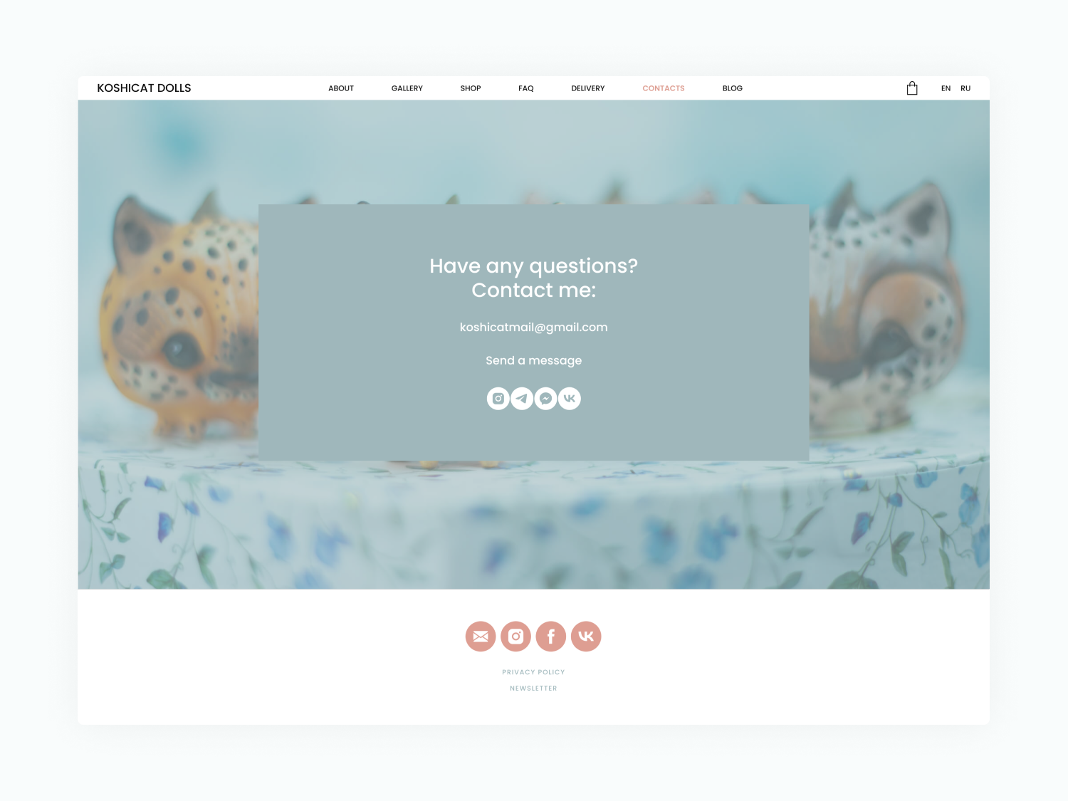 Artist personal website by Anna Bezrukova on Dribbble