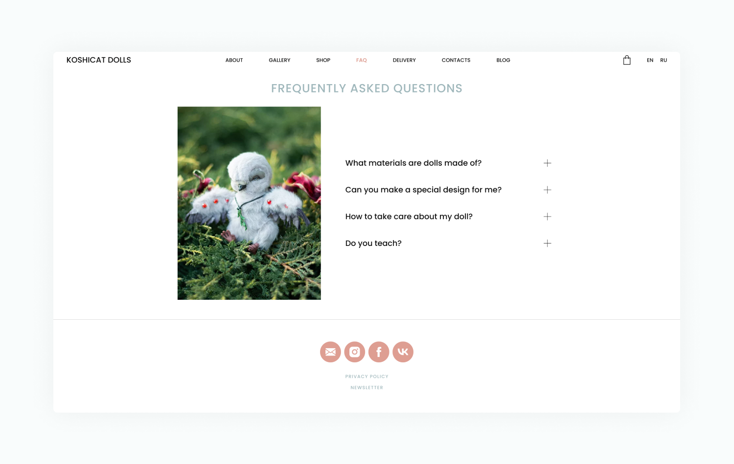 Artist personal website by Anna Bezrukova on Dribbble