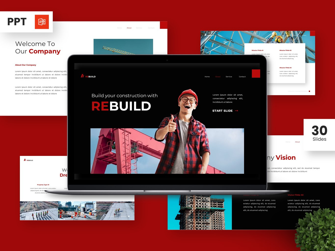 Rebuild - Construction & Building Powerpoint Templates by Deepslide ...