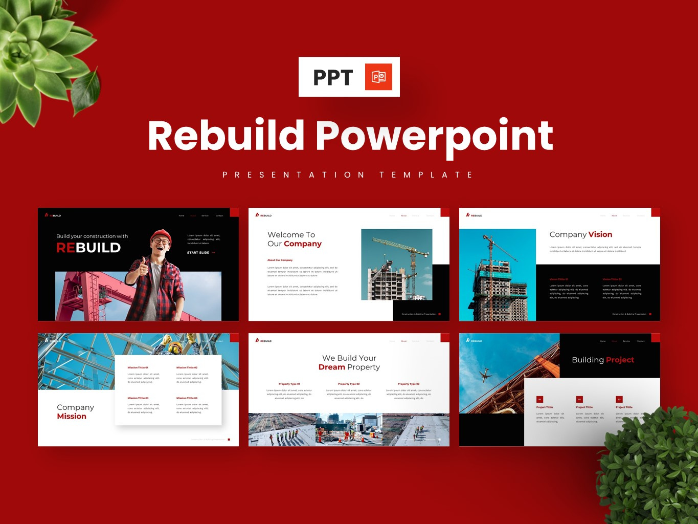 Rebuild - Construction & Building Powerpoint Templates by Deepslide ...