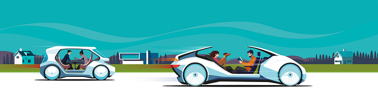 Driverless Cars by Folio Illustration Agency on Dribbble