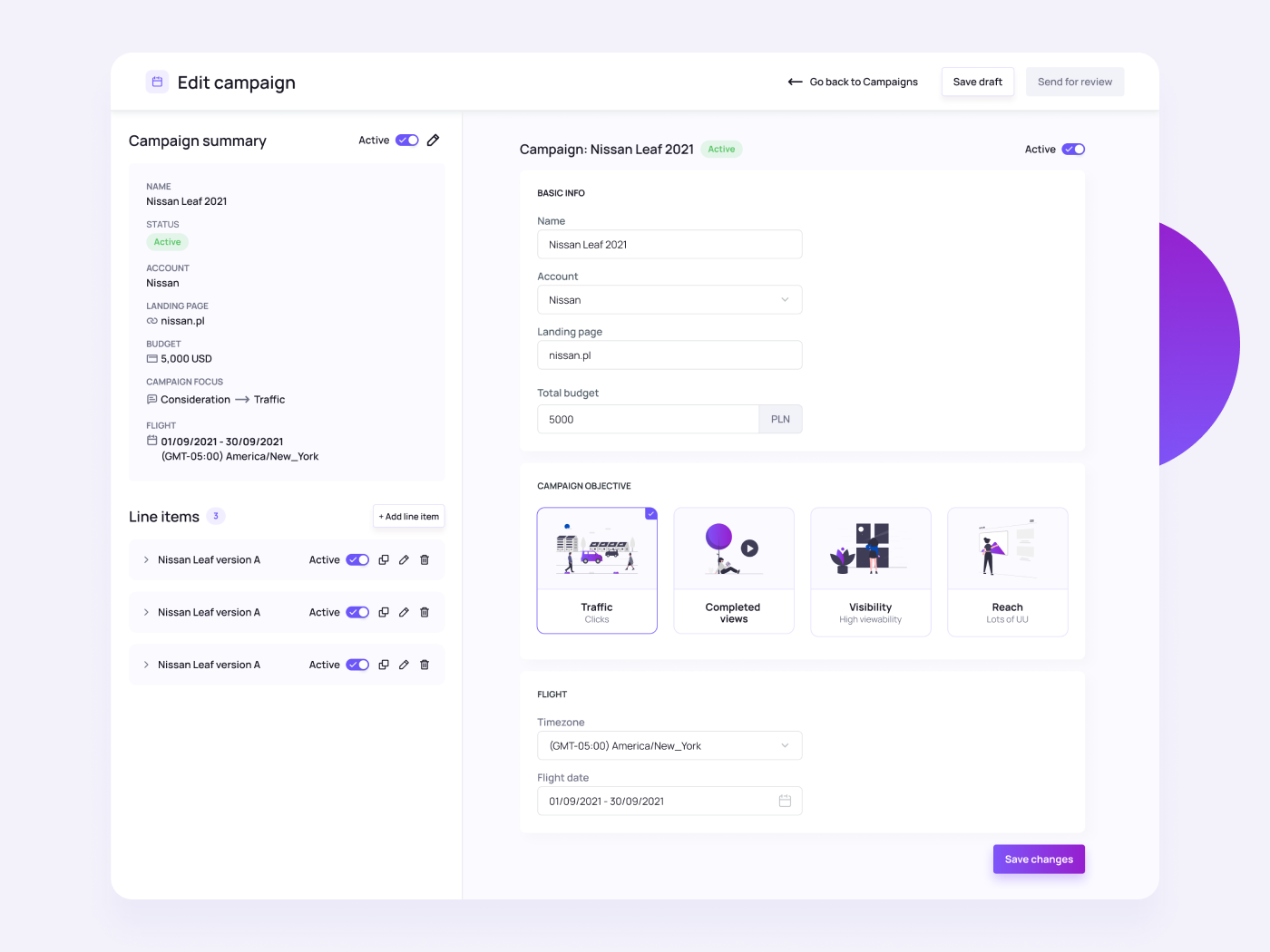 AdTech Demand Side Platform (DSP) Campaign Manager by Clearcode on Dribbble
