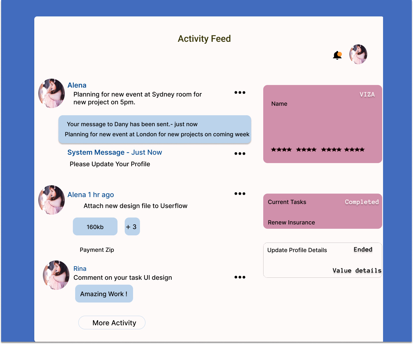 Activity Feed UI designs, themes, templates and downloadable graphic ...
