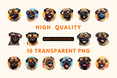 Simple pug cute face by Nayan Debnath on Dribbble