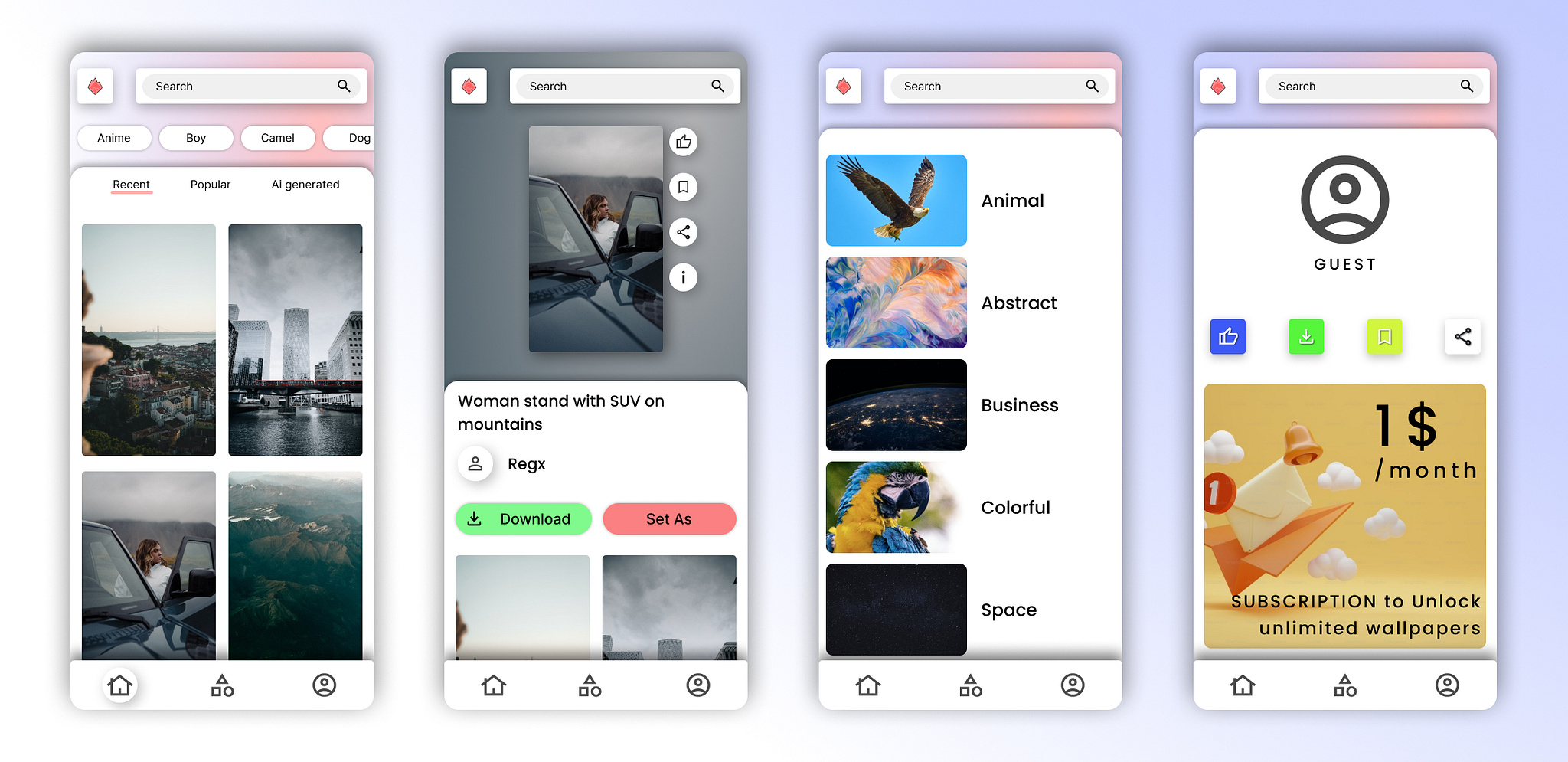 Best Wallpaper App Minimal UI Design using React Native by Amegh Coder ...