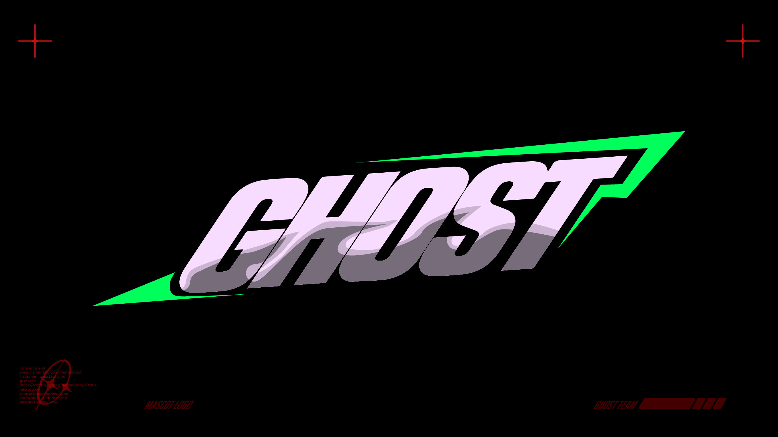 GHOST TEAM MASCOT LOGO WITH GRADIENT EFFECT by Andri Dwiyono on Dribbble