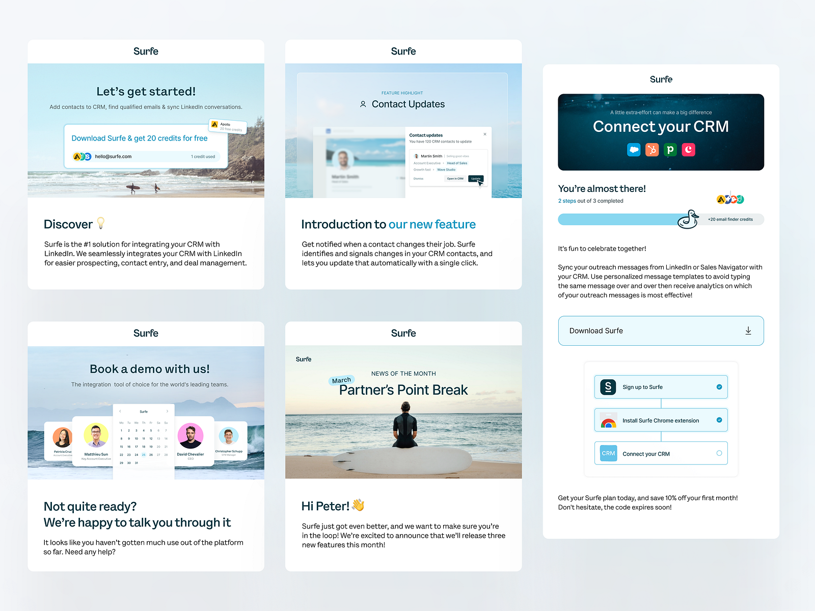 Email & Newsletter elements by Marie-Lou Drappeau for Surfe on Dribbble