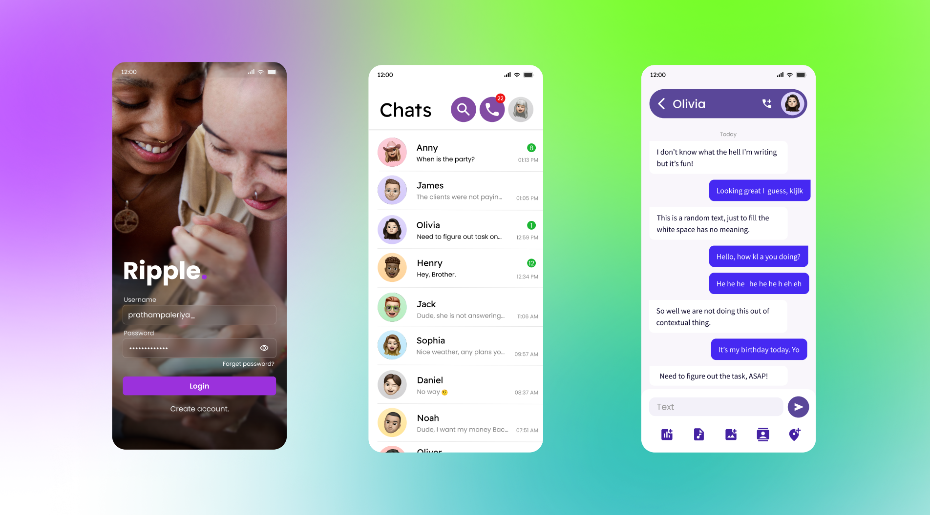 Direct Message UI by Pratham Paleriya on Dribbble