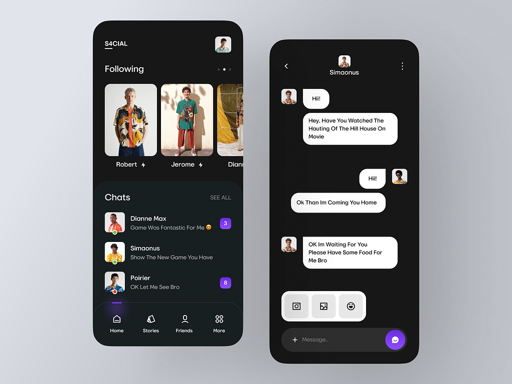 Chat App UI by Amirul islam for Piqo Studio on Dribbble