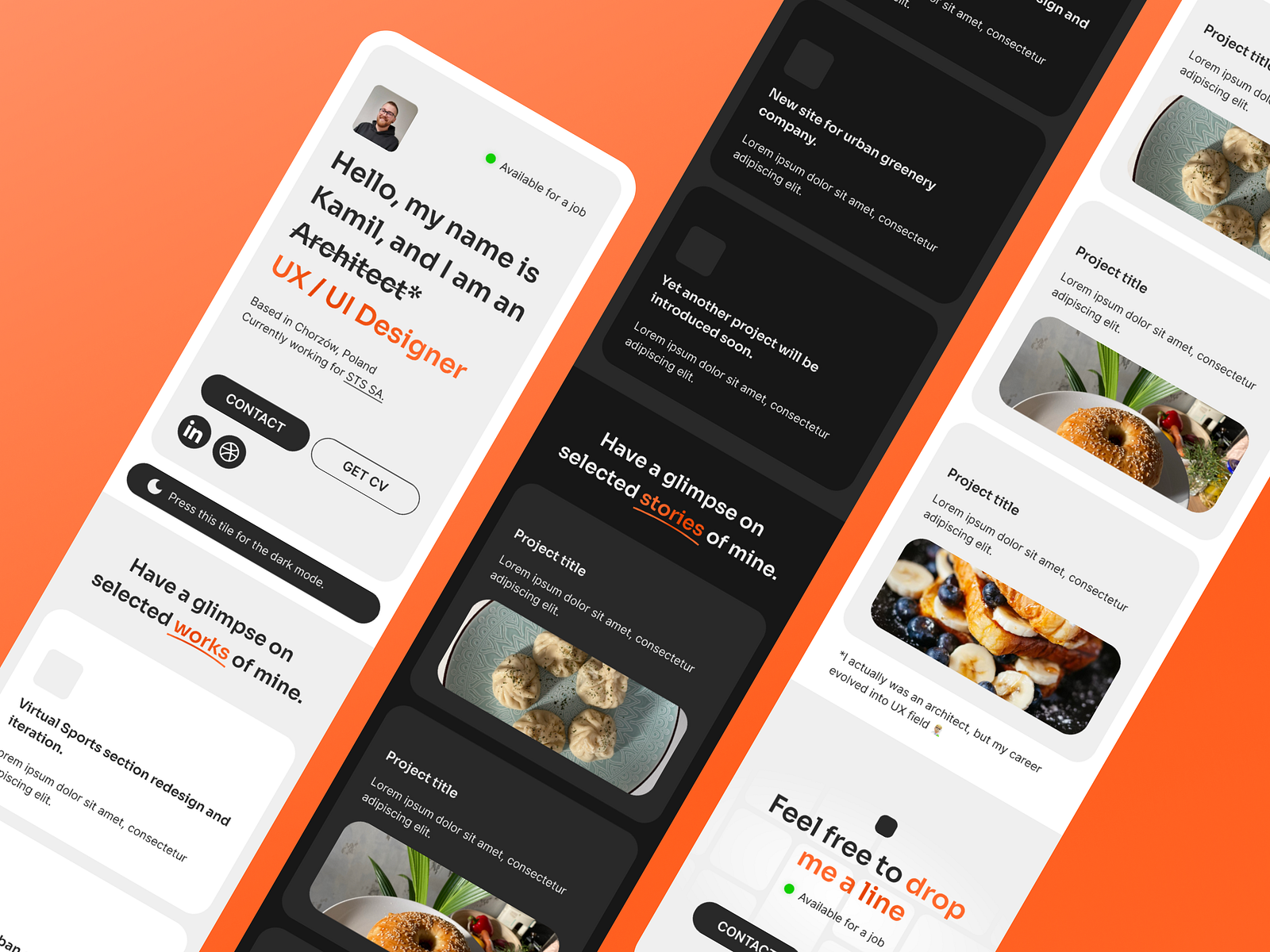 Mobile portfolio by Kamil Łempiński on Dribbble