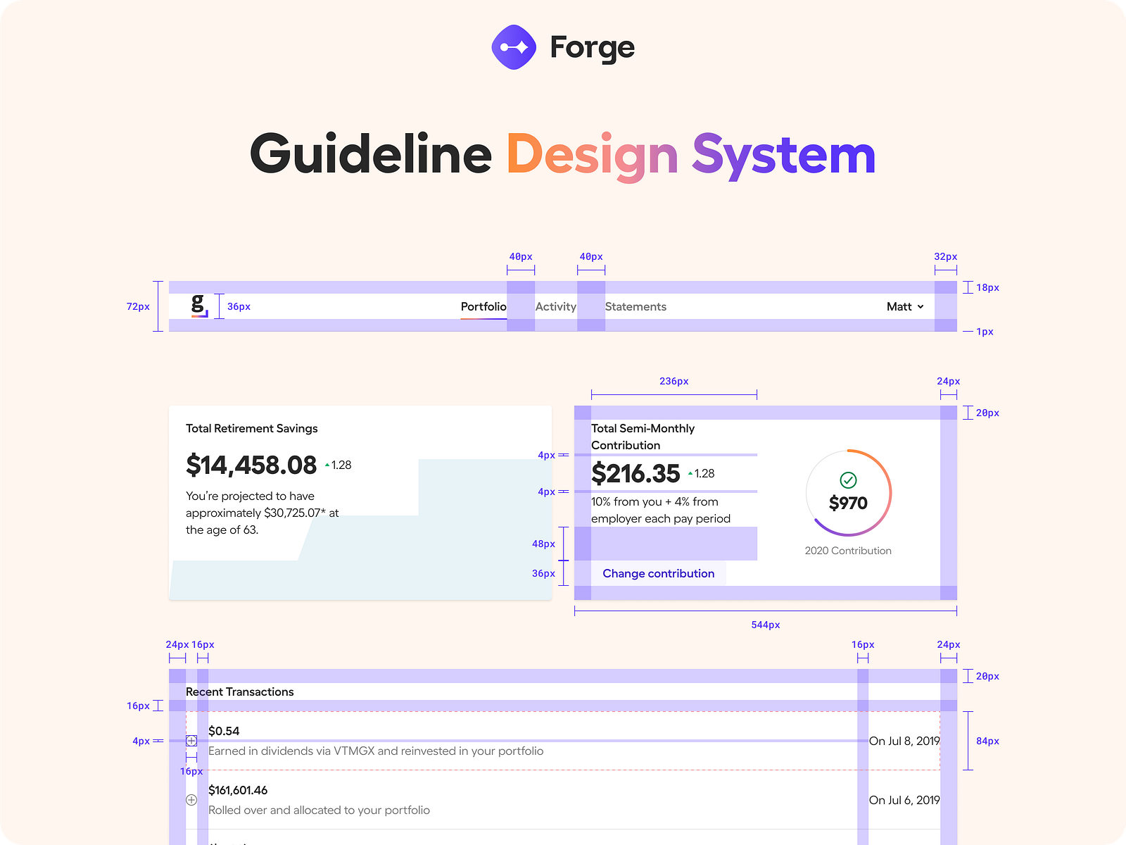 Guideline Design System component spacing specifications by Scott ... Guideline Design System component spacing specifications by Scott ...