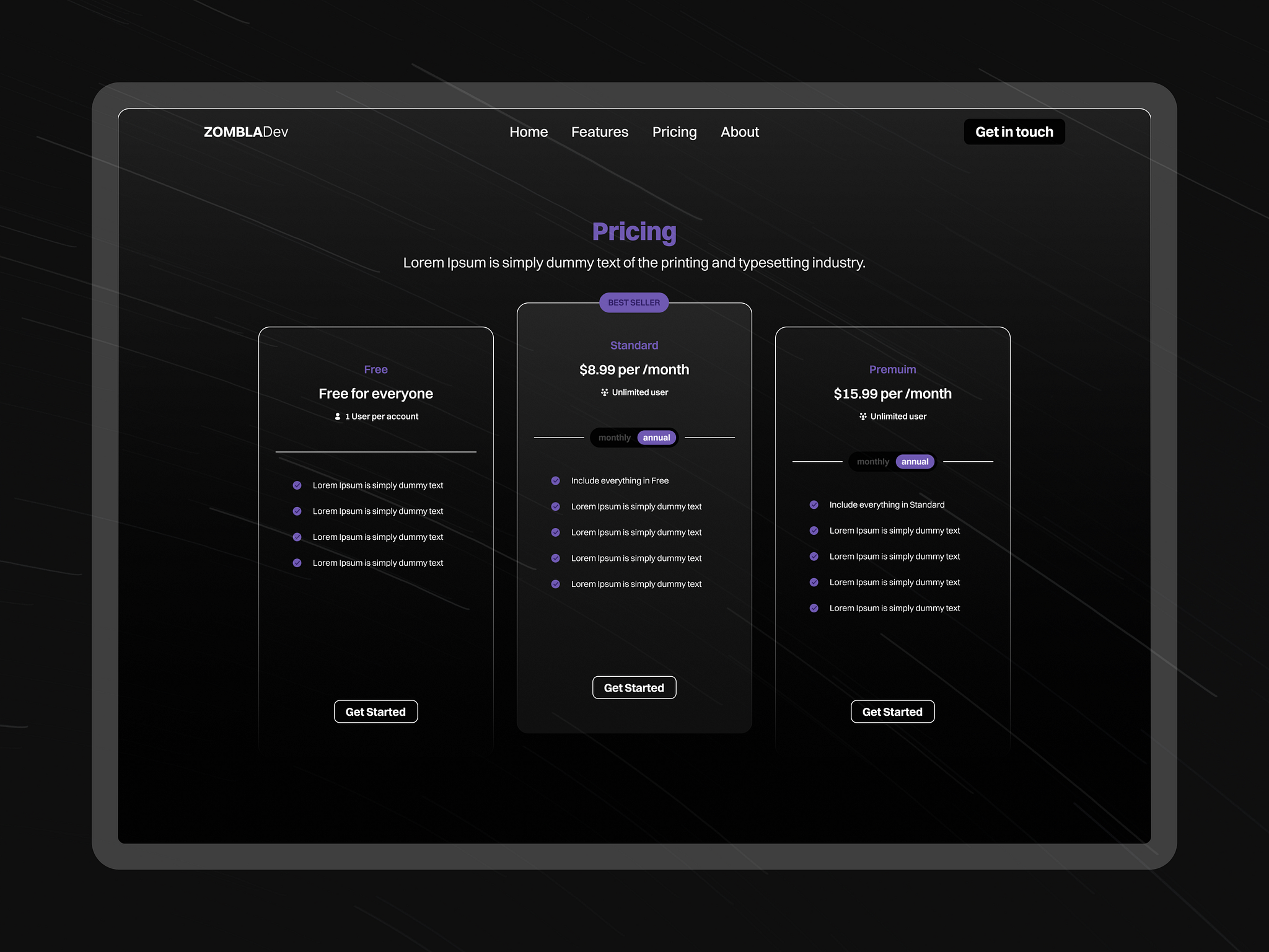 ZomblaDev - Pricing tables by khaled on Dribbble