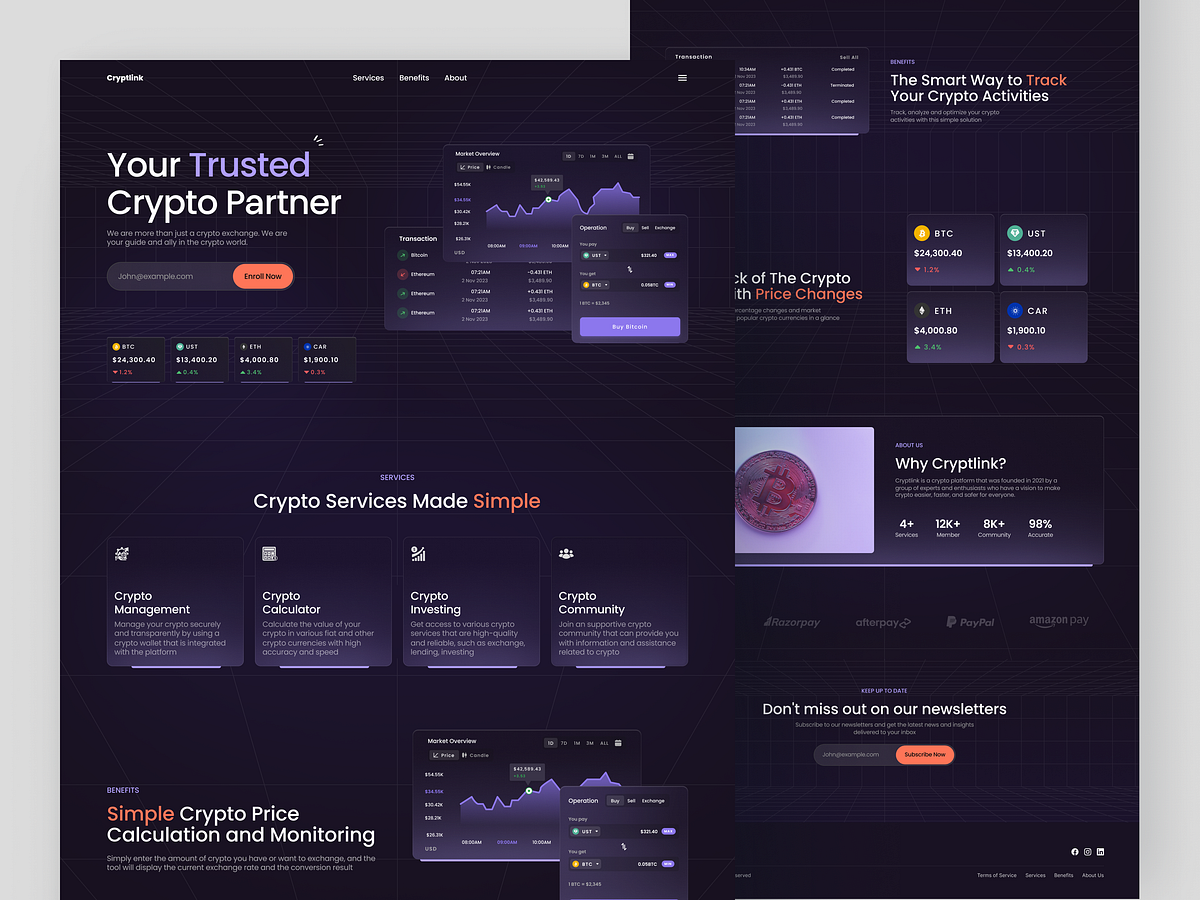 Browse thousands of Crypto Website images for design inspiration | Dribbble