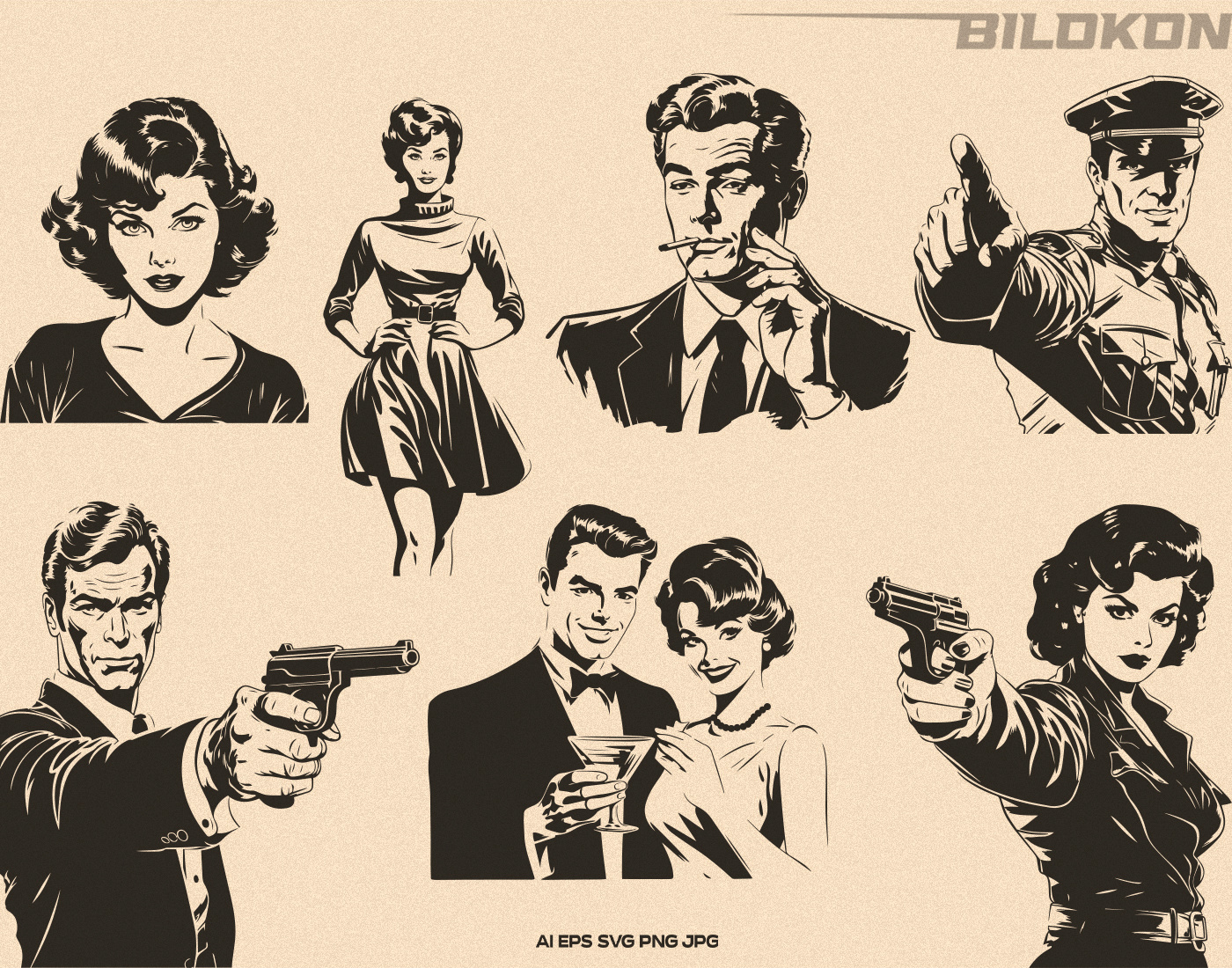 Vintage People Vector Pack by Bilokon on Dribbble