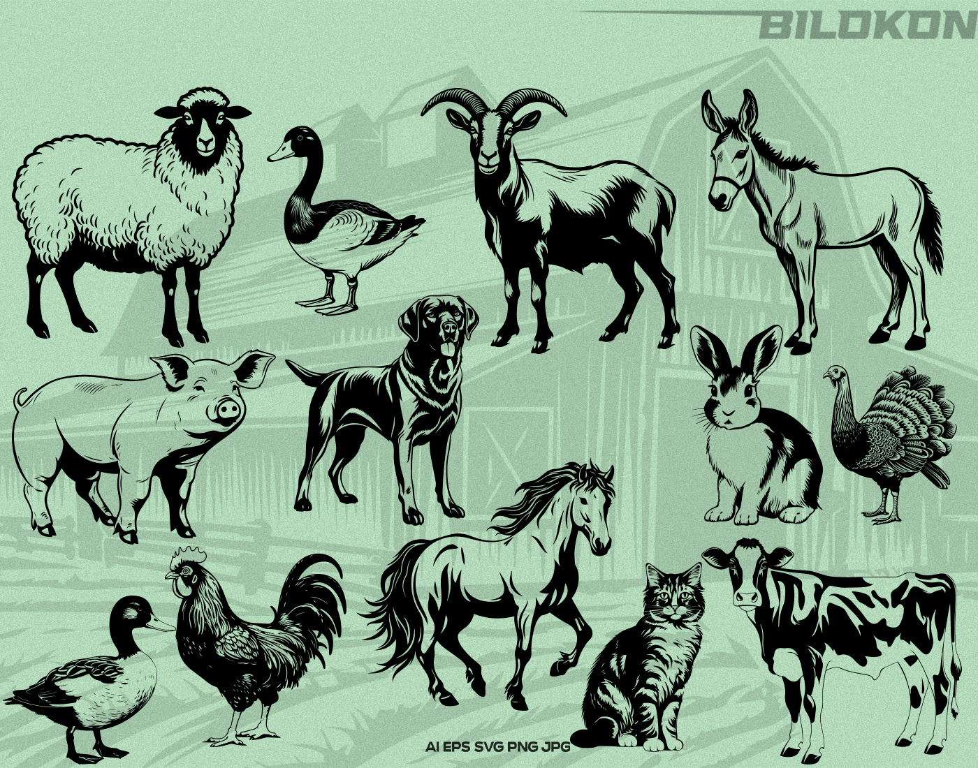 Farm Animal Vector Pack by Bilokon on Dribbble