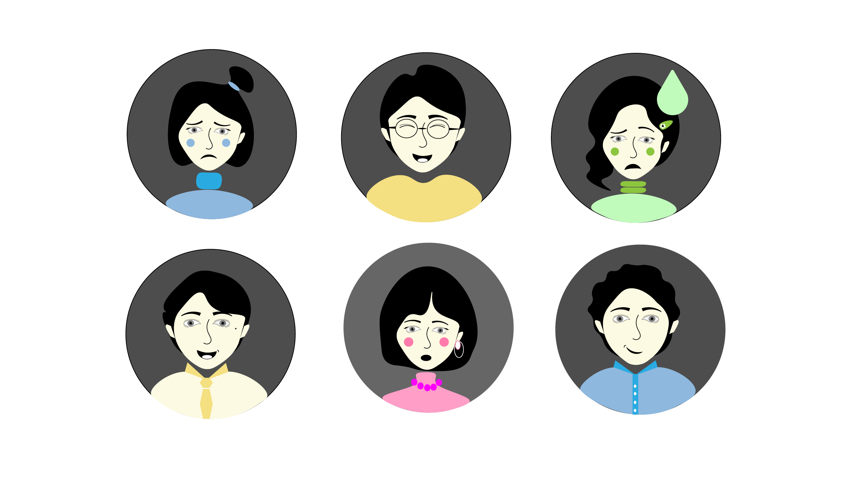 Emotional Blue Illustrator Avatars by Princess Juan on Dribbble