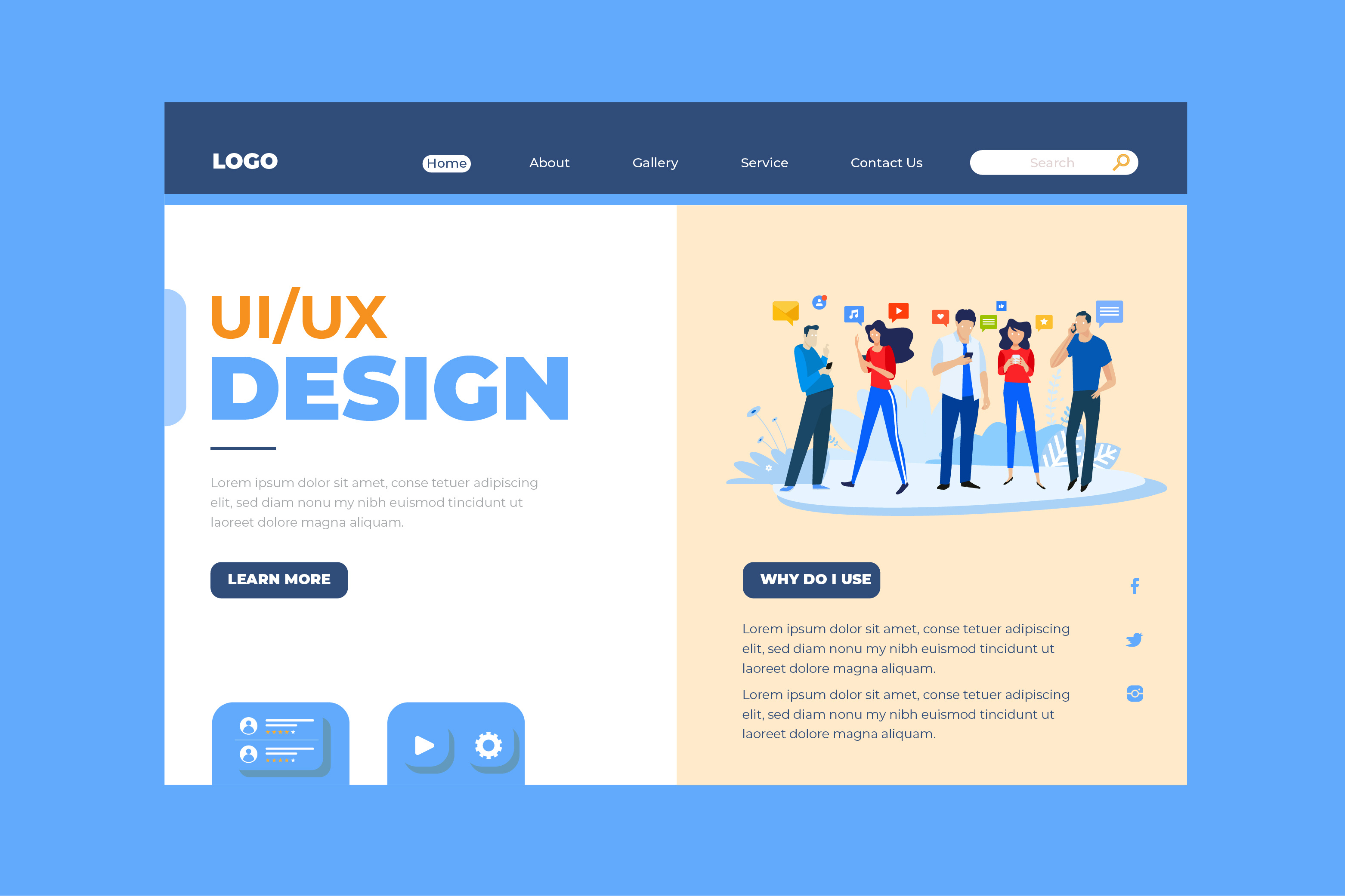social media website design template by Md Nazmul Hasan on Dribbble