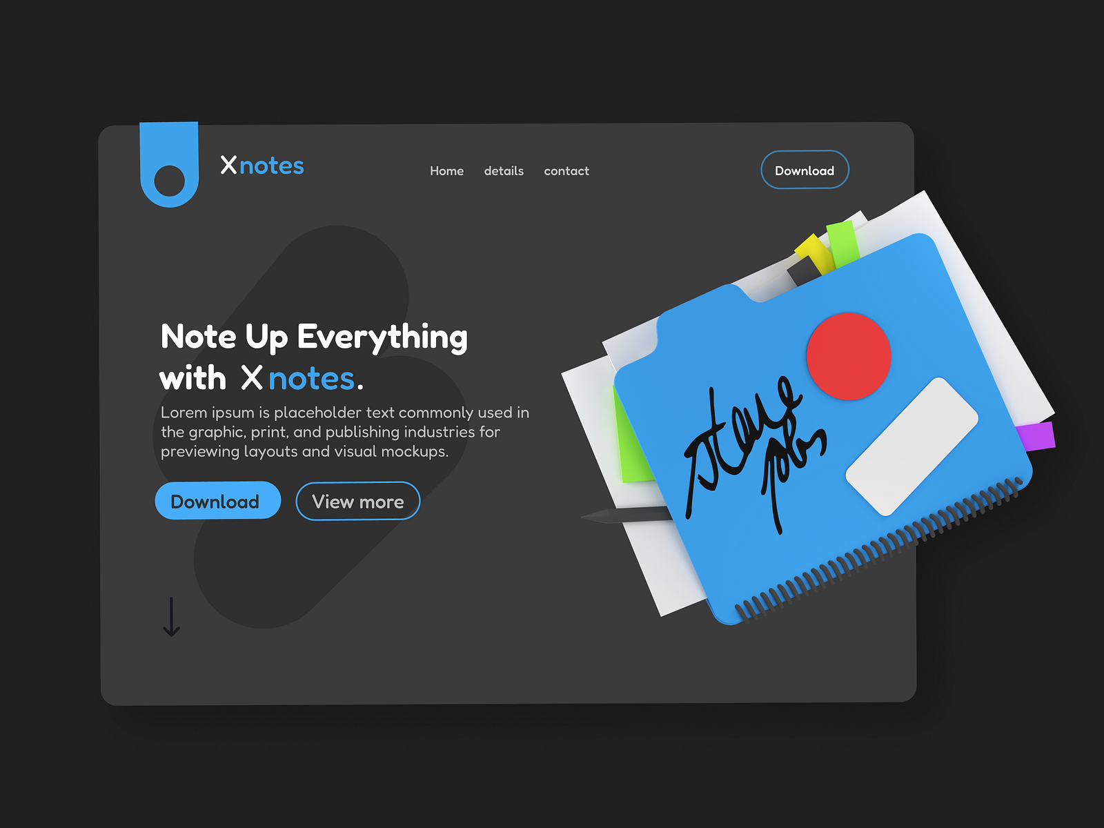 Note website by Burhanul Islam on Dribbble