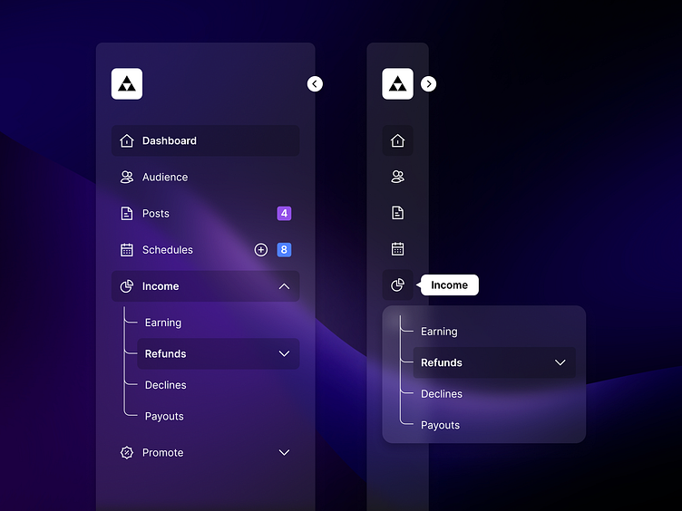 Sidebar Navigation by Nikunj Chauhan on Dribbble