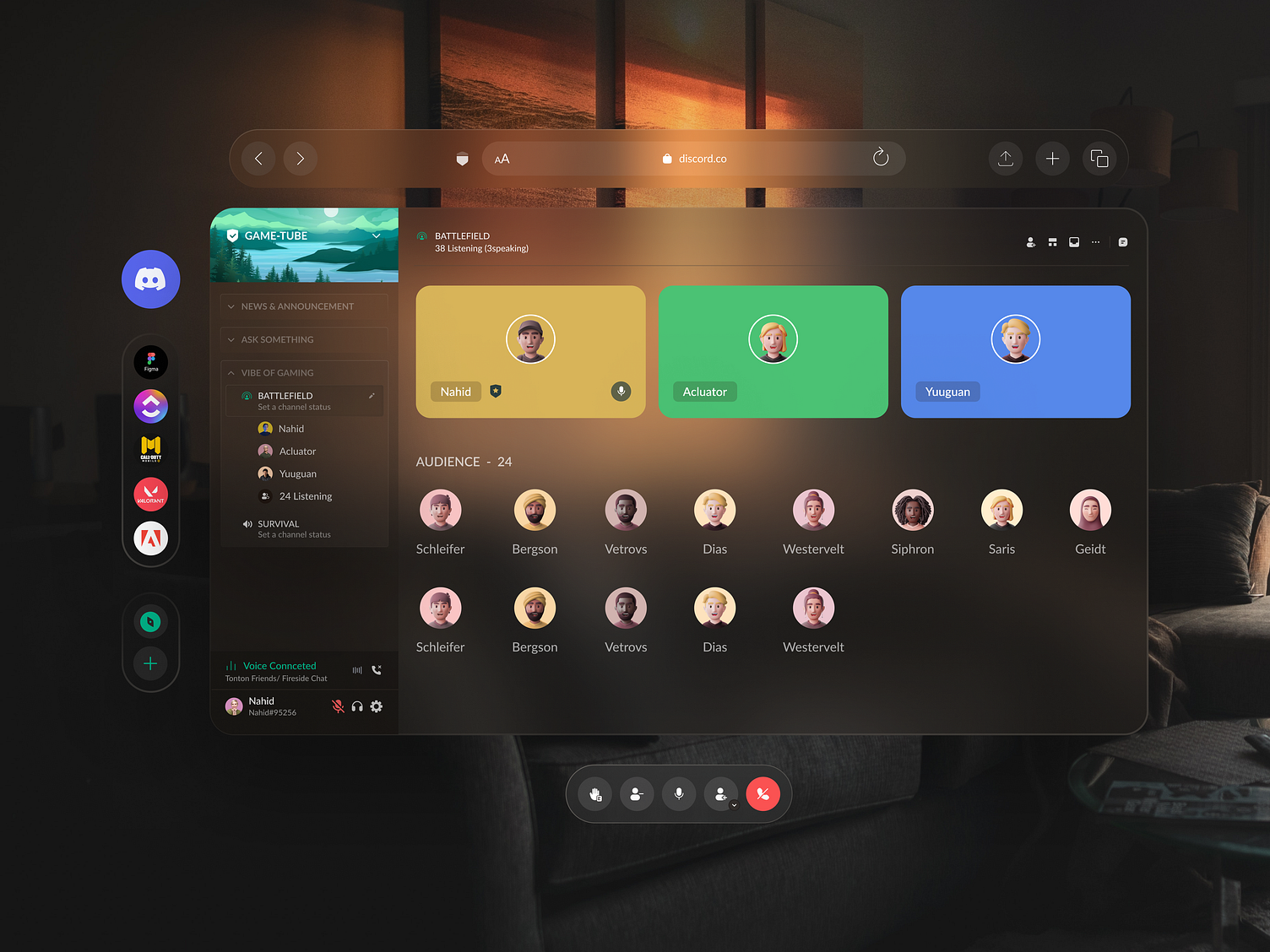 Discord UI in Apple Vision Pro 🍏 by Neamul Morshed Nahid on Dribbble