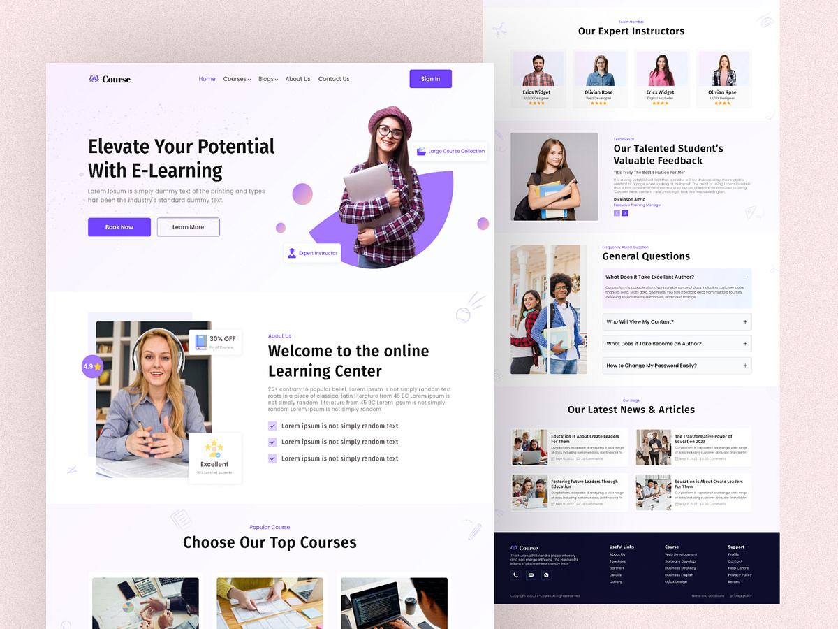 E-learning website template by JAHID ‌ on Dribbble