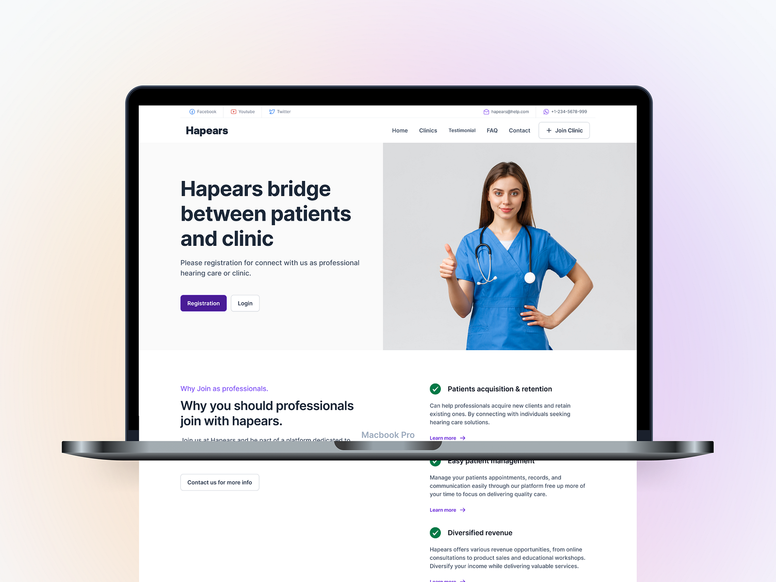 Clinic landing page UI design by Norul_absar on Dribbble