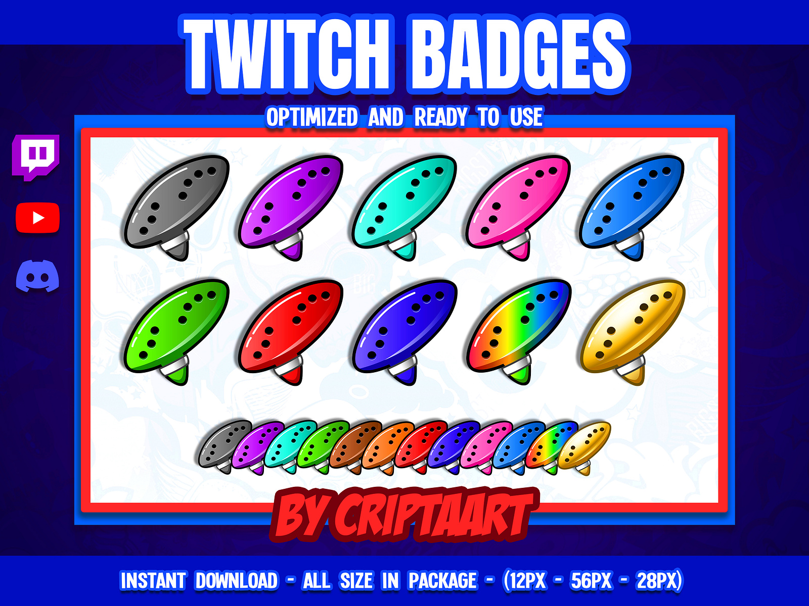 Ocarine Twitch Sub Badges Cheers Music Bit Badges Discord By Criptaart On Dribbble