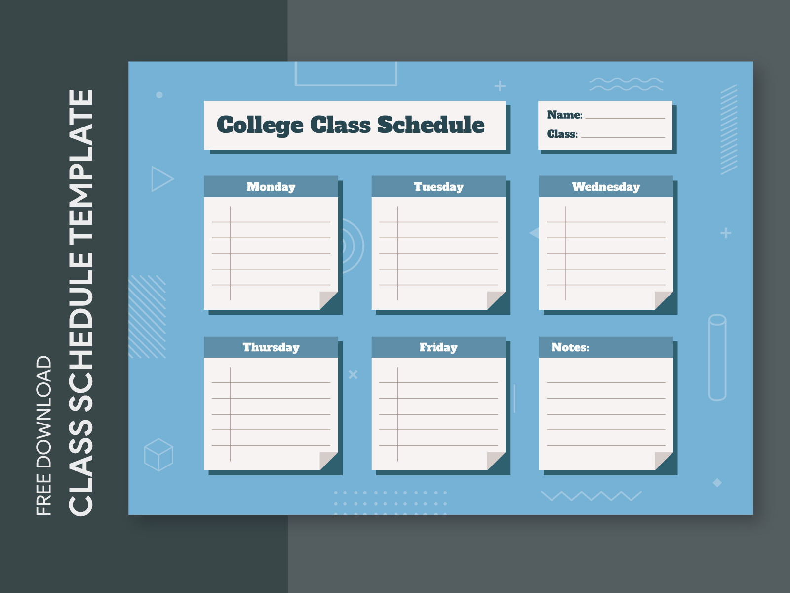 College Class Schedule Free Google Docs Template by Gdoc on Dribbble