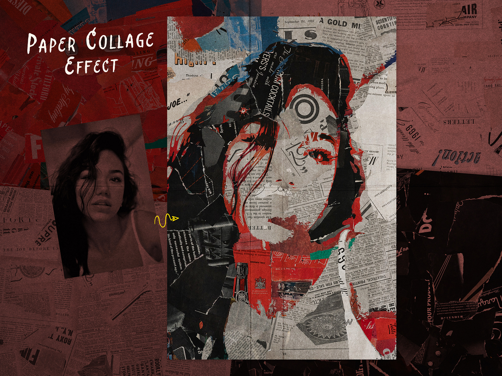 Paper Collage Effect- Using Blending Options by Omkar Chavan on Dribbble